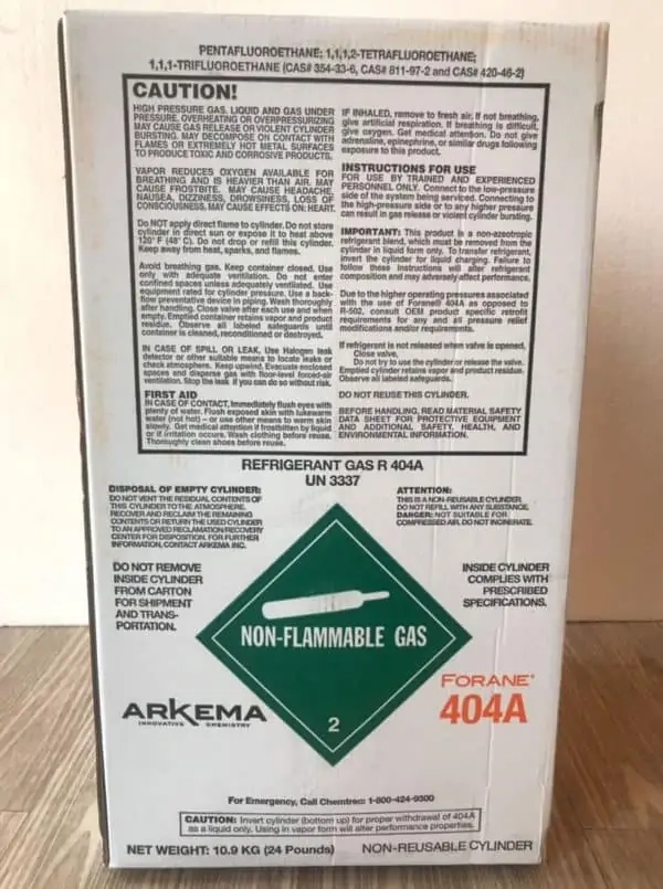 น้ำยาแอร์ r404a ราคาส่ง ขนาด 10.9 kg. ยี่ห้อ FORANE ส่งทั่วประเทศ